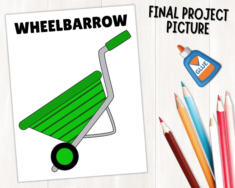 Printable Wheelbarrow Craft for Kids | Garden Spring Activity | Cut and ...