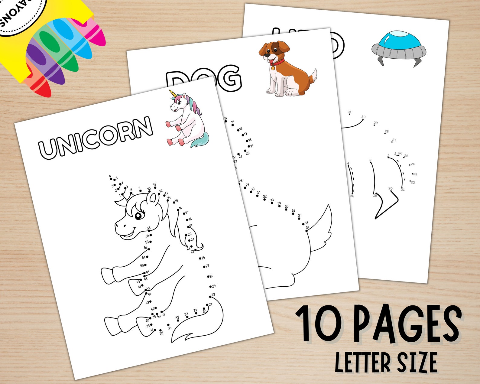 Dot to Dot Worksheets for Kids Connect the Dots Activity Pages ...
