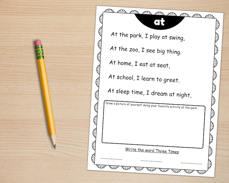 Sight Word Poems | Sight Word Activity | Worksheets | Read & Draw ...