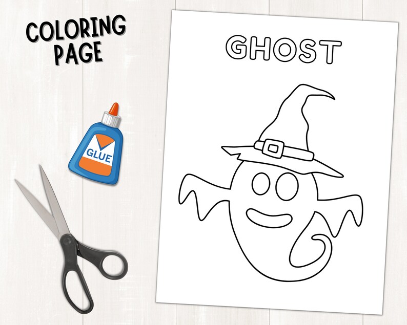 Printable Ghost Craft Template | Halloween Activities | Color, Cut, and ...