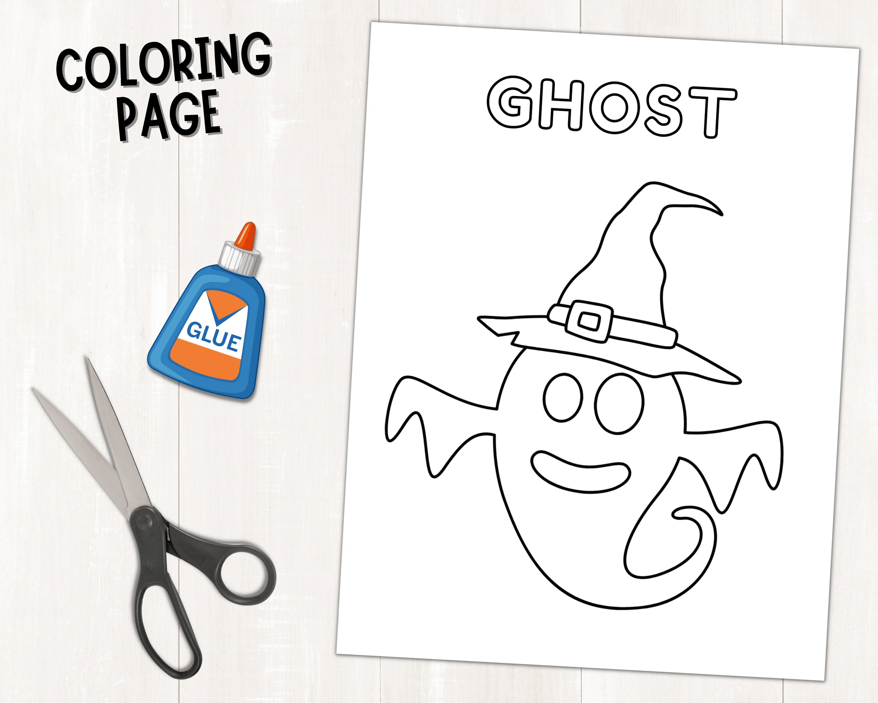 Printable Ghost Craft Template | Halloween Activities | Color, Cut, and ...