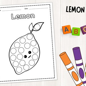 Kawaii Fruit Dot Marker Printables | Fruit Do a Dot Coloring Pages for ...