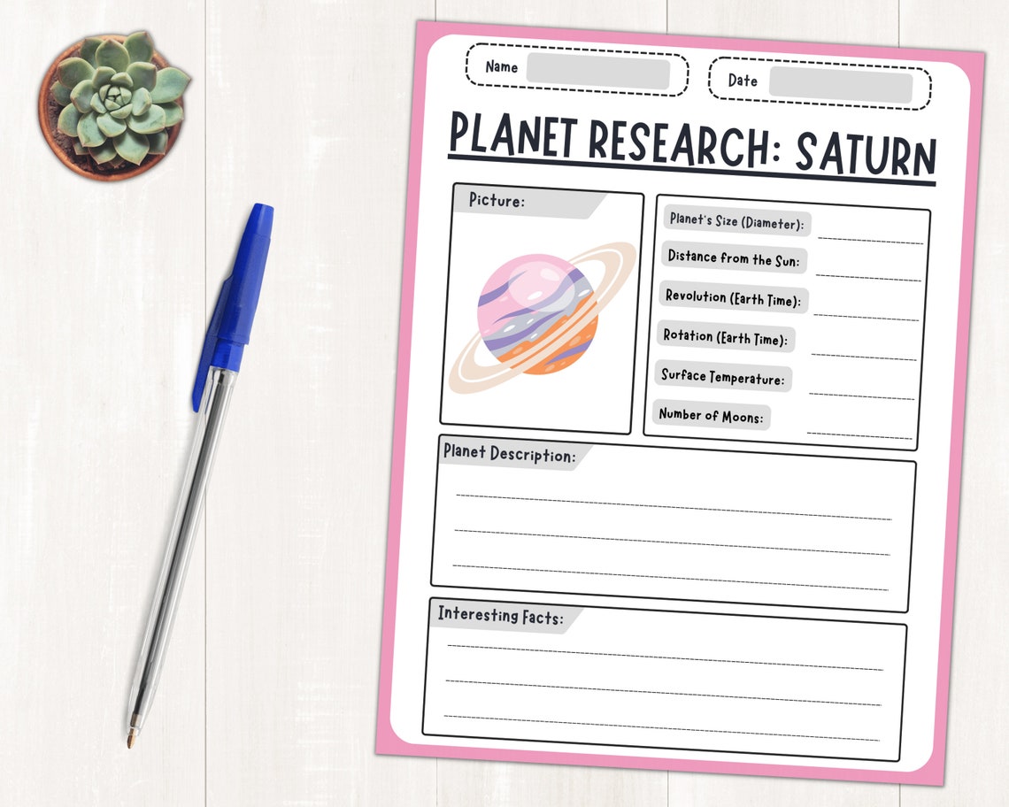Solar System Planets Research Project Printable Templates, Planets Fact ...