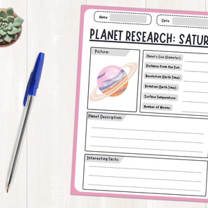 Solar System Planets Research Project Printable Templates, Planets Fact ...