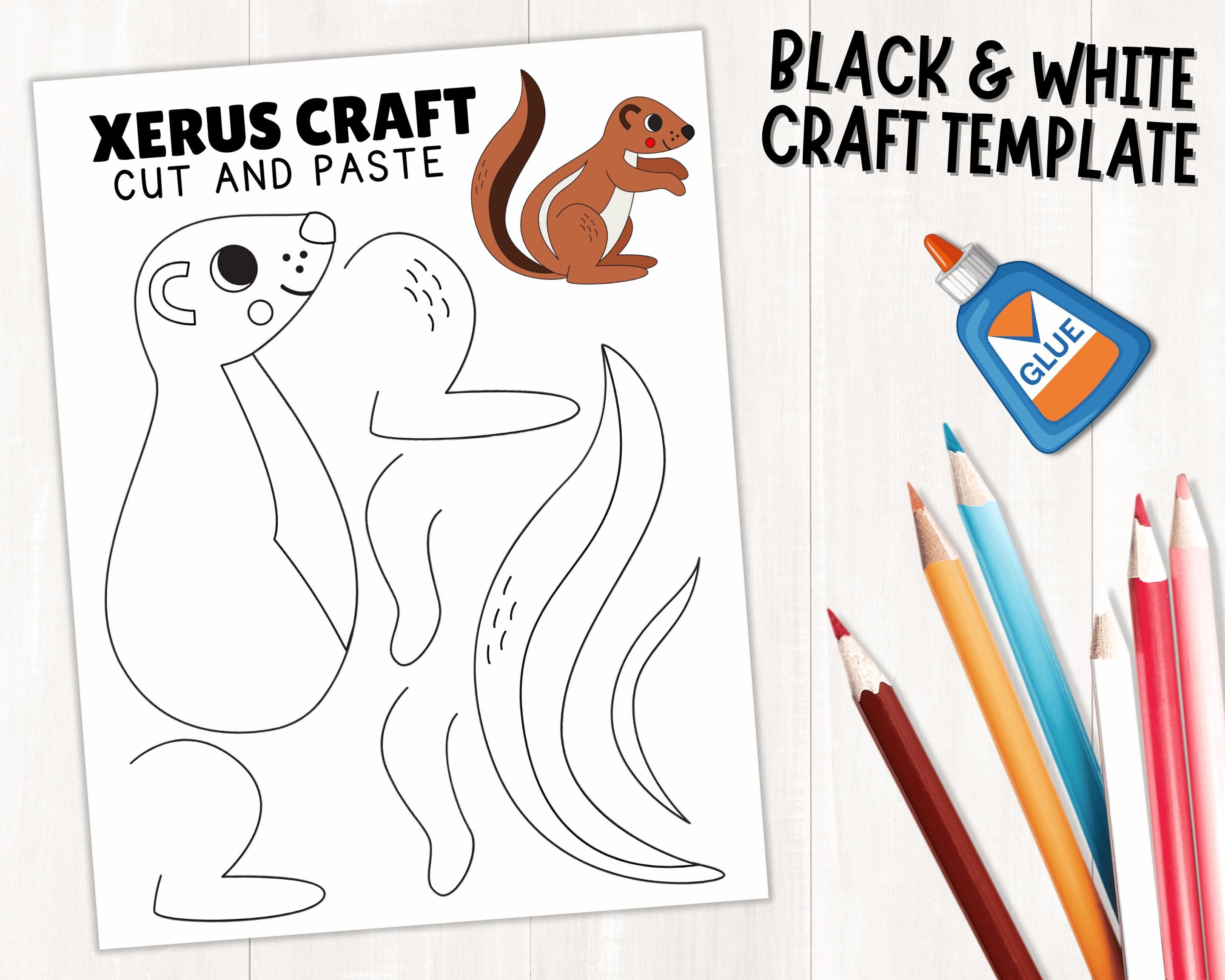 Printable Xerus Craft for Kids | African Animal Cut & Paste Craft ...