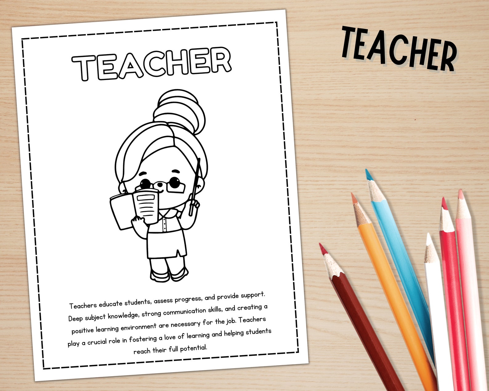 Printable Jobs Coloring Pages With Interesting Facts Occupations ...