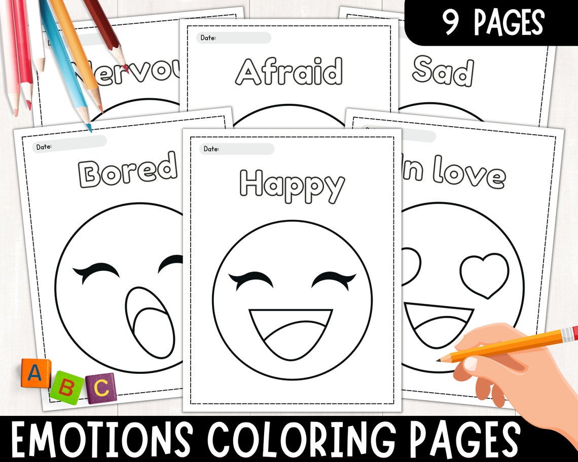 Emotions Coloring Pages for Kids Social Emotional Learning Emotions and ...