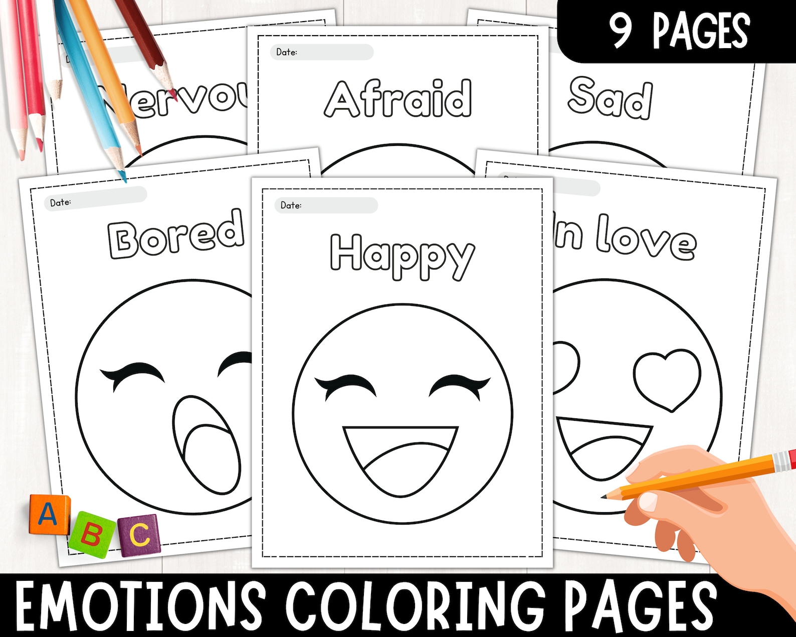 Emotions Coloring Pages for Kids | Social Emotional Learning | Emotions ...