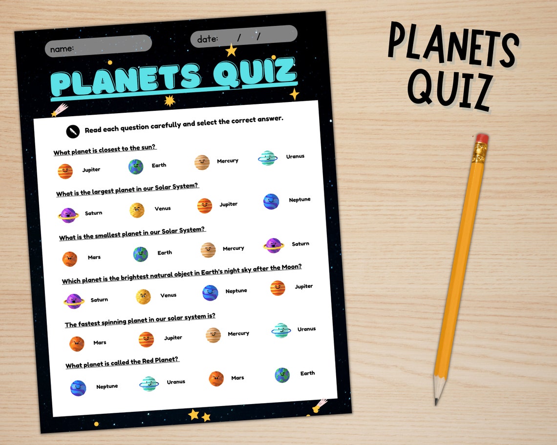 Name the Planets Worksheet Planets Quiz Printable Solar System ...