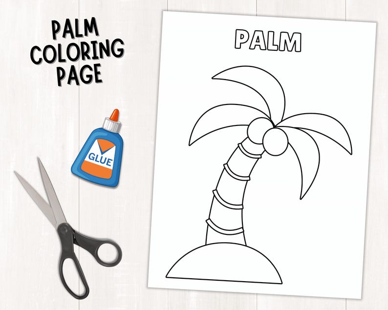 Printable Palm Tree Craft for Kids | Summer Craft Activity | Cut and ...