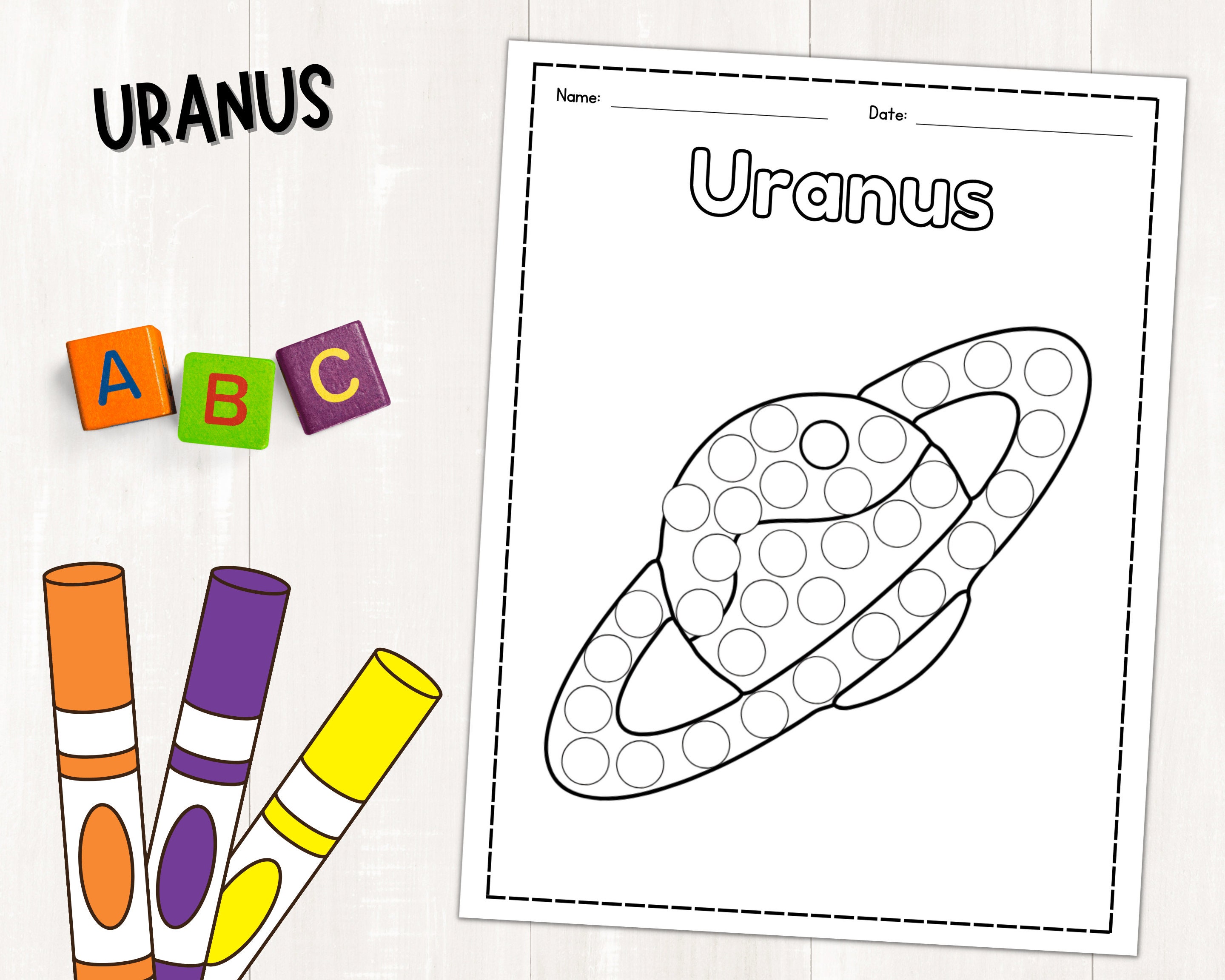 Outer Space Dot Marker Printable Space Do a Dot Coloring Pages ...