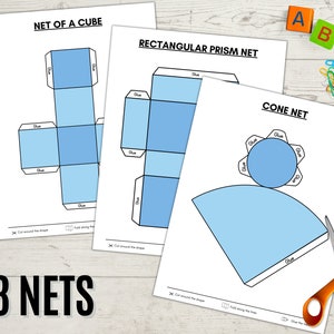 Cutout 3D Shape Nets Craft Activity Worksheets, Build 3D Shapes Activity, Math 3d Shapes With ...