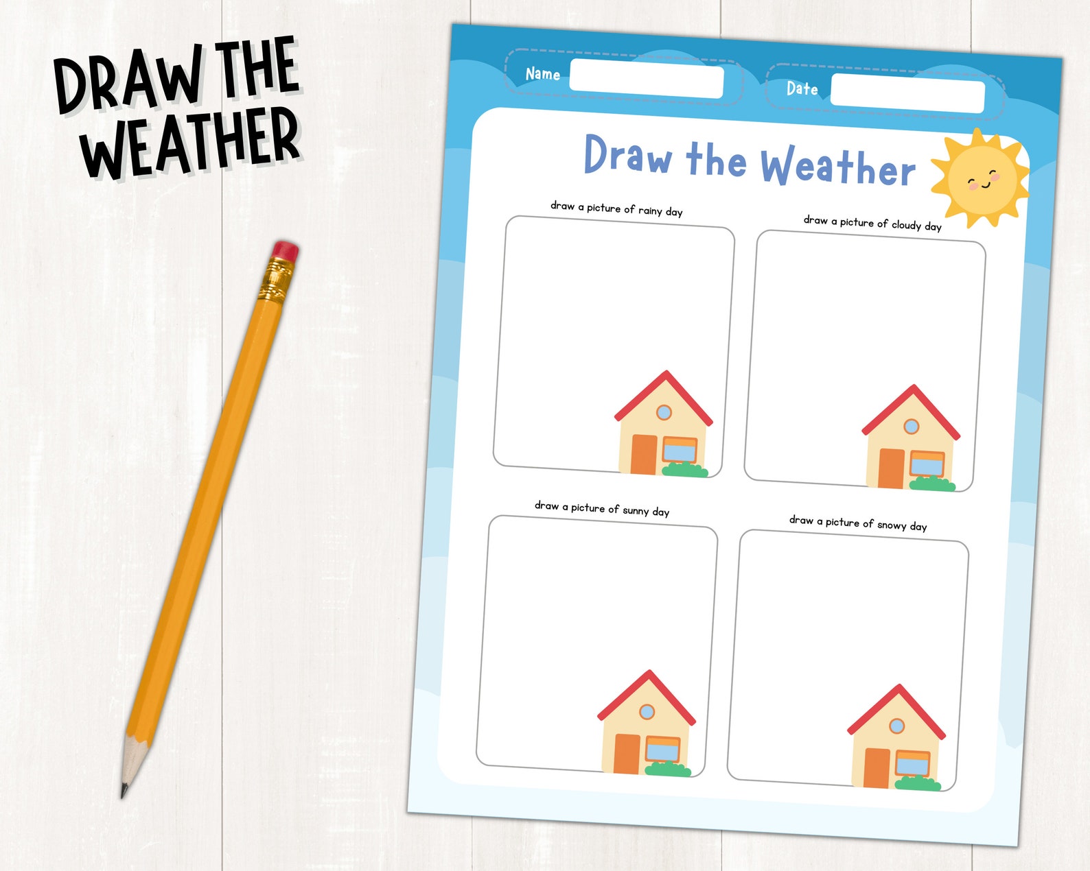 Weather Printable Worksheets for Kids, Types of Weather, What's the ...