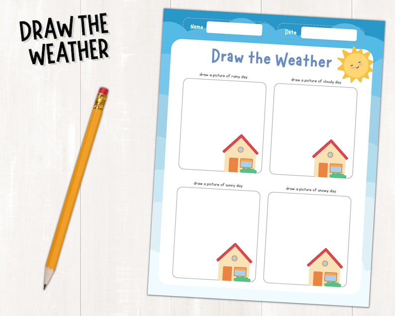 Weather Printable Worksheets for Kids, Types of Weather, What's the ...