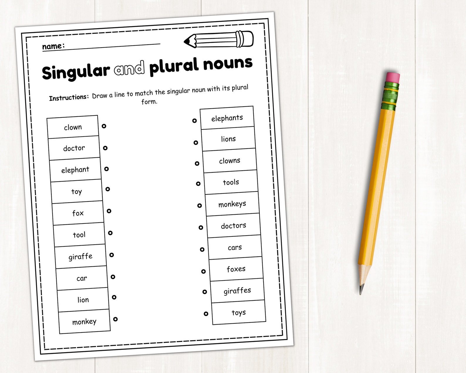 Singular and Plural Nouns Worksheets & Activities | Grammar Worksheets ...