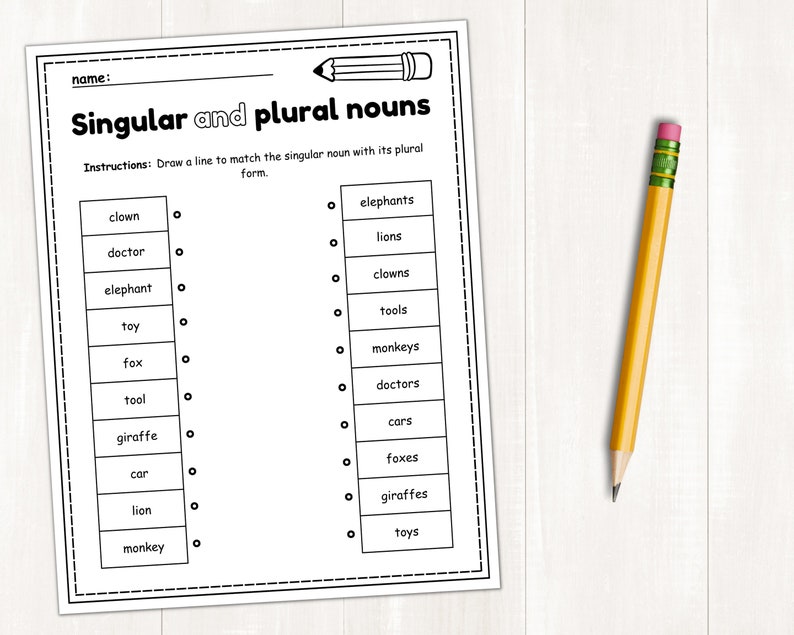 Singular and Plural Nouns Worksheets & Activities | Grammar Worksheets ...