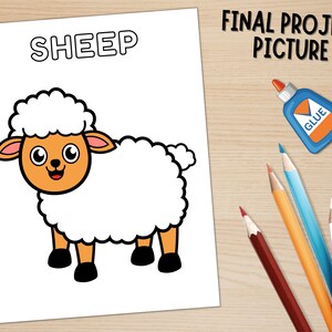 Printable Paper Sheep Craft Template for Kids | Farm Animal Crafts ...