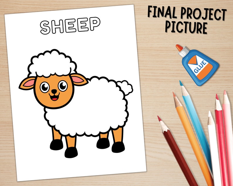 Printable Paper Sheep Craft Template for Kids | Farm Animal Crafts ...