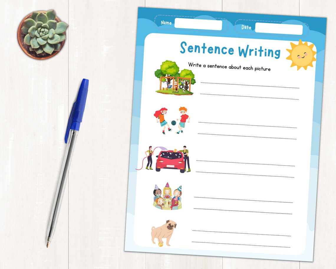 Writing Complete Sentences About Picture Worksheets, Picture Writing ...