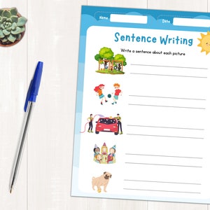 Writing Complete Sentences About Picture Worksheets, Picture Writing ...