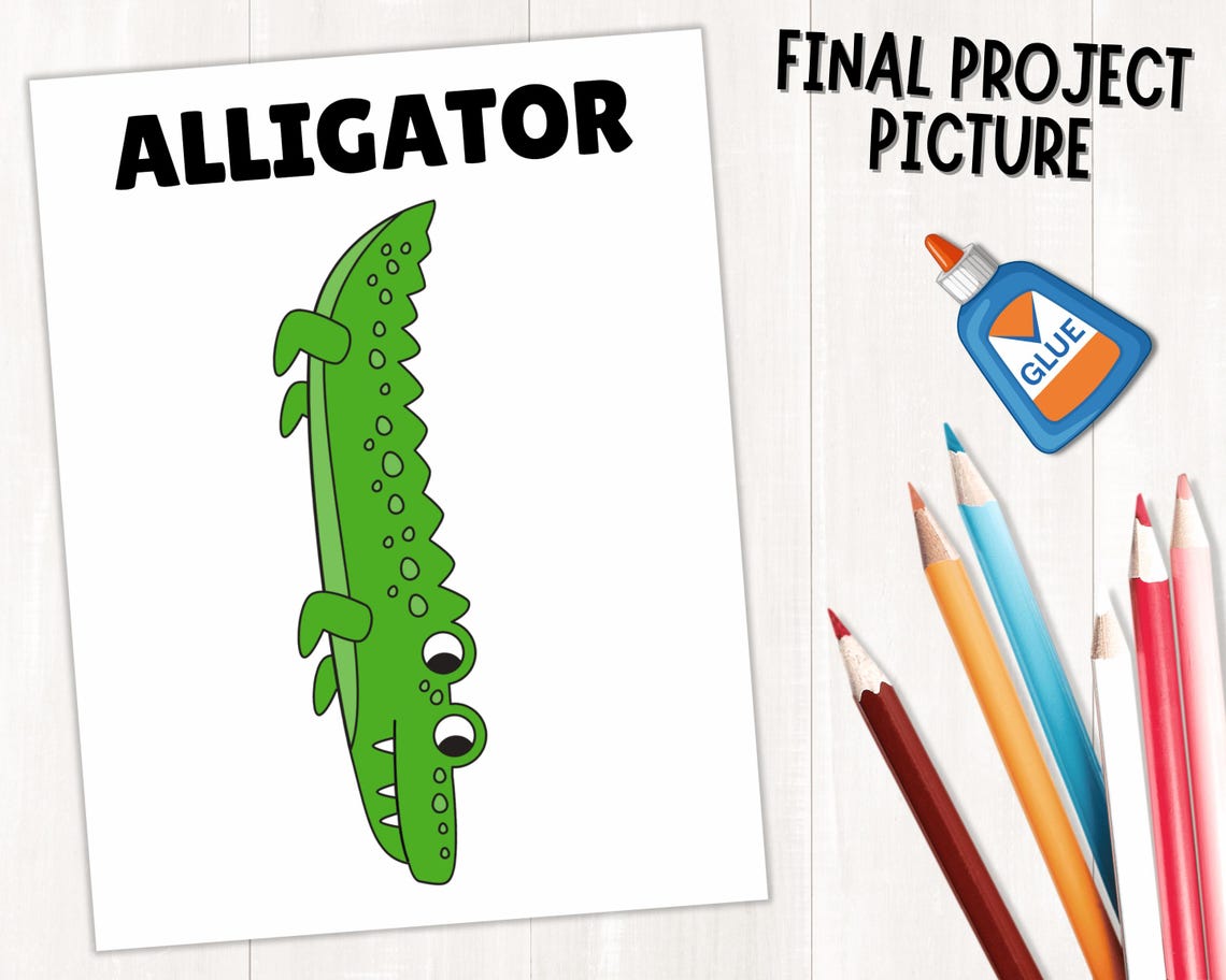 Printable Alligator Craft Template | Reptile Activities | Zoo Animal ...