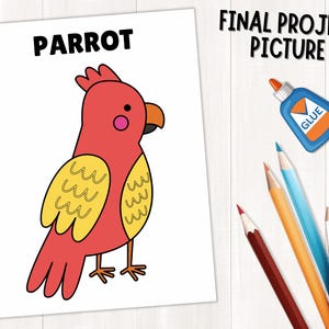 Printable Parrot Craft for Kids | Rainforest Bird Activity | Cut and ...