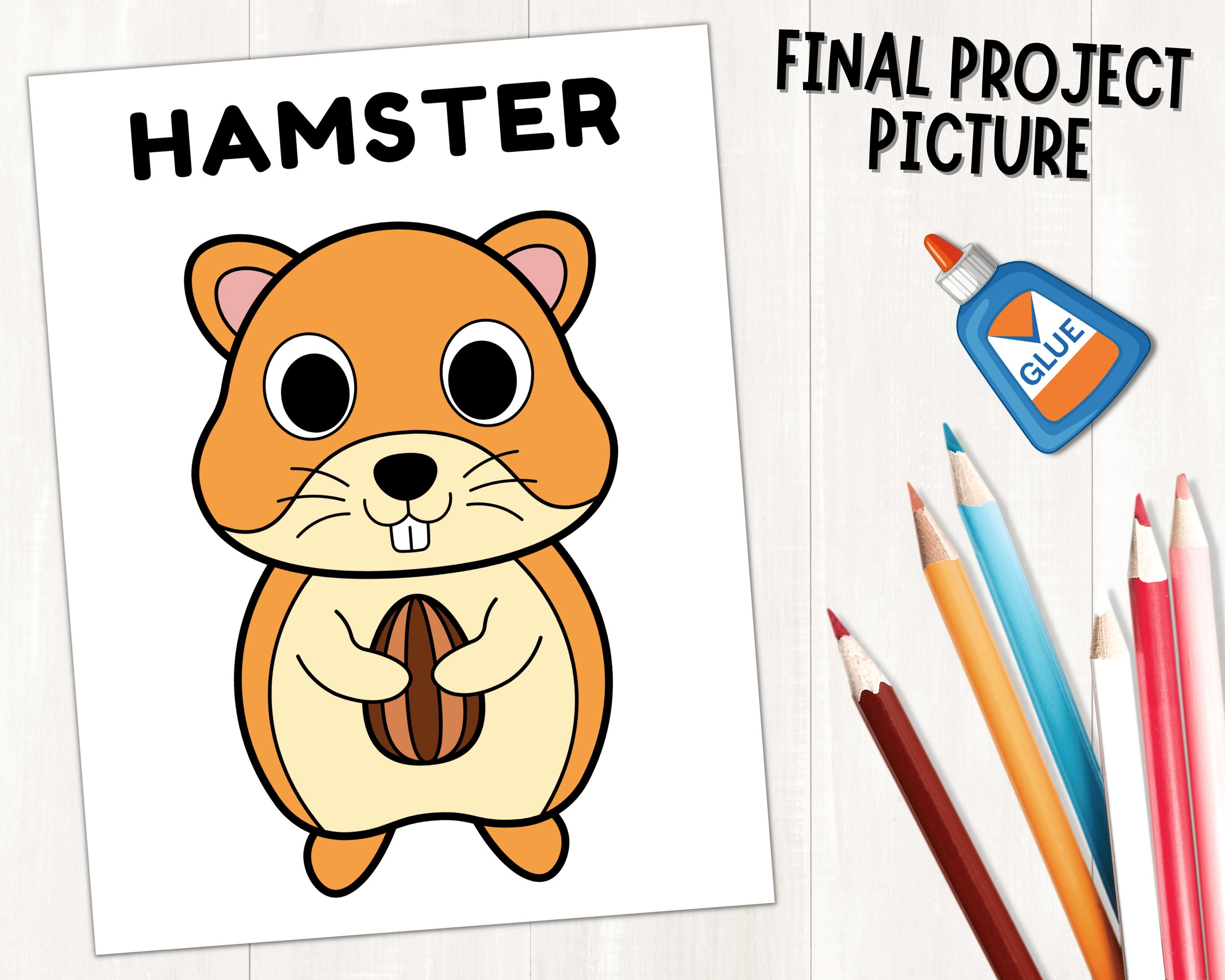 Printable Hamster Craft for Kids | Pet Animal Craft | Hamster Preschool ...