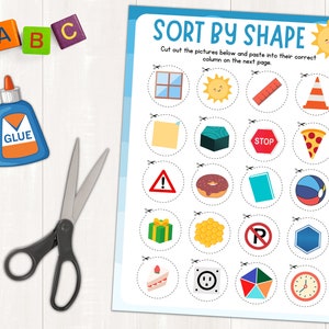 2D & 3D Shapes Sorting Activity Printable Worksheets | Sort by Shape ...