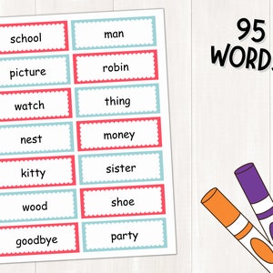 Dolch Noun Sight Words Bingo Game | High-frequency Words | Vocabulary ...
