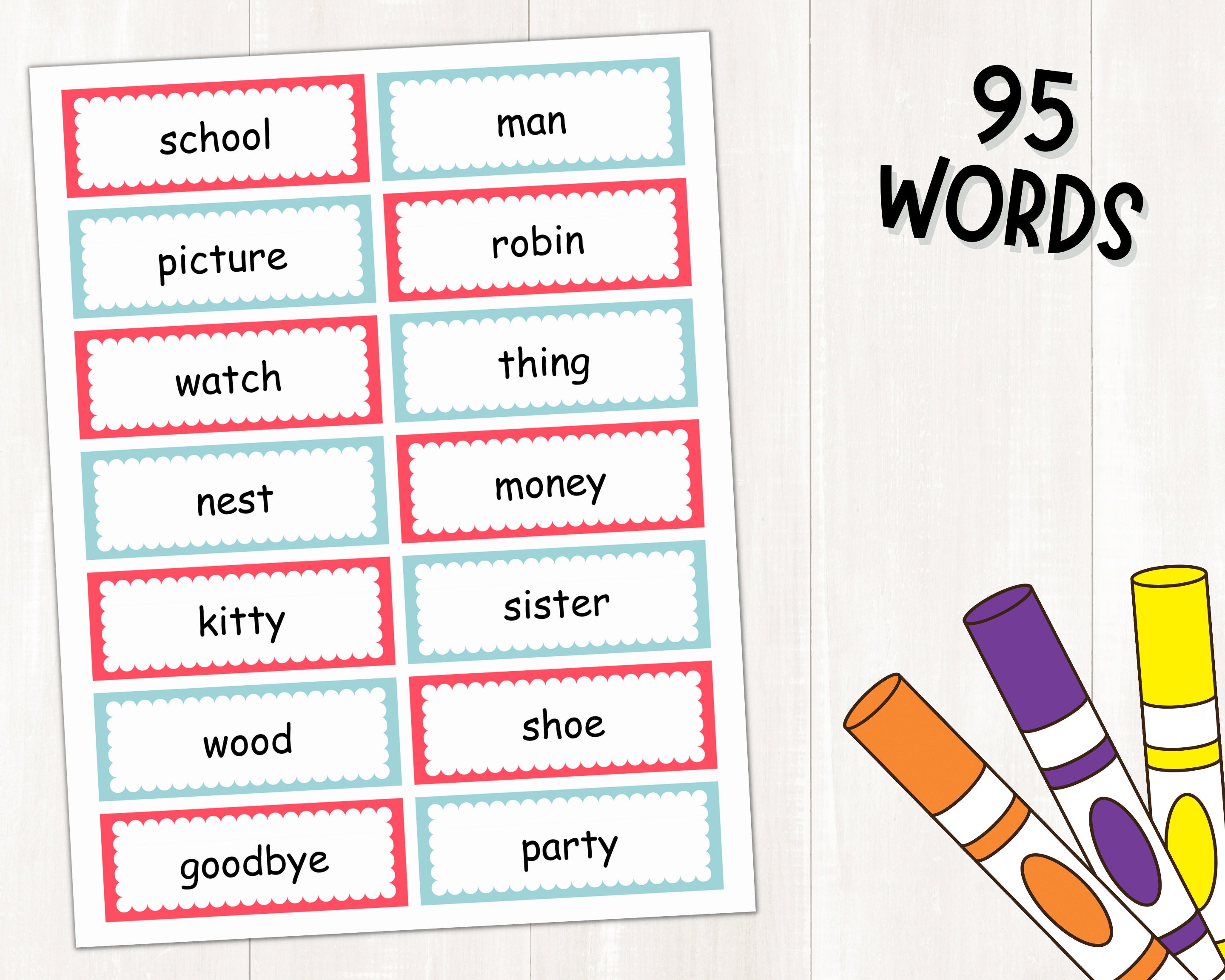 Dolch Noun Sight Words Bingo Game High-frequency Words Vocabulary ...