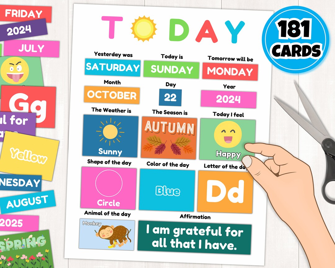 Printable Morning Board I Kids Daily Calendar I All About Today I ...