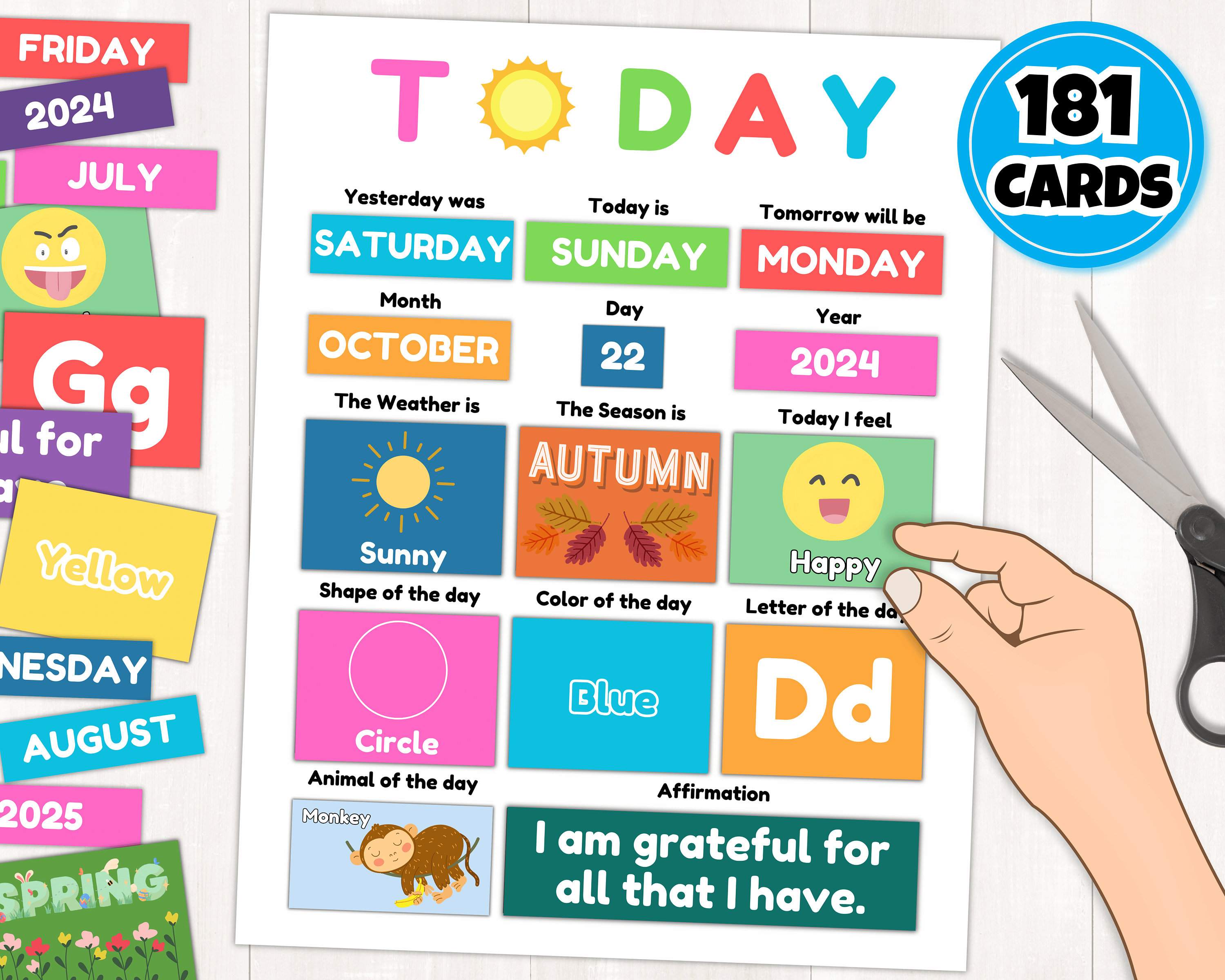 Printable Morning Board I Kids Daily Calendar I All About Today I ...