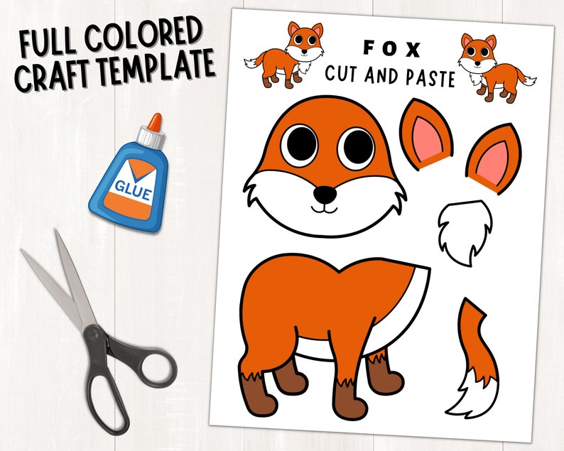 Printable Fox Craft Template for Kids | Forest Animal Crafts | Build a ...