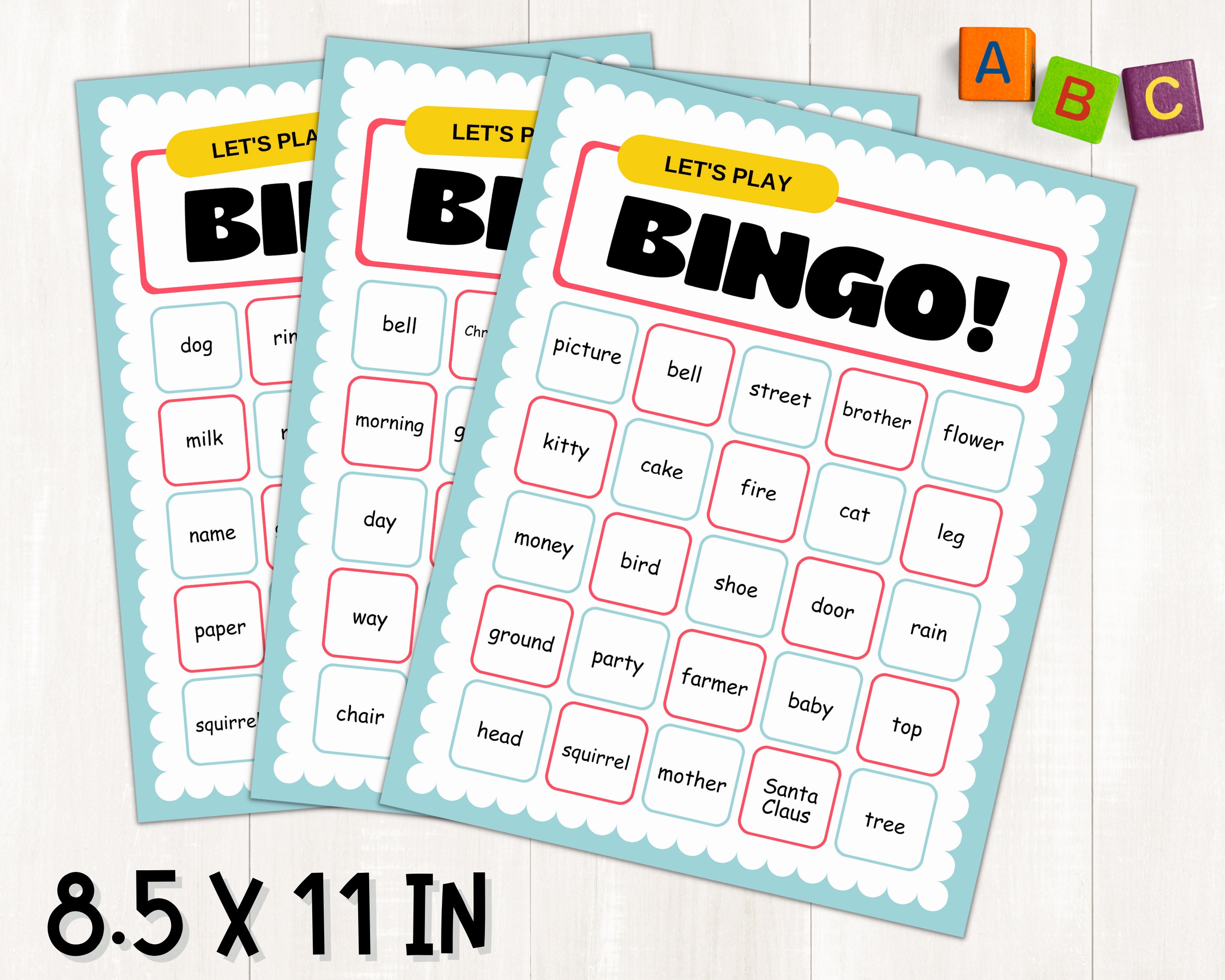 Dolch Noun Sight Words Bingo Game | High-frequency Words | Vocabulary ...
