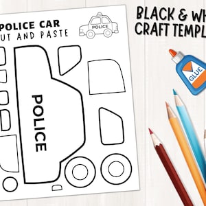 Printable Police Car Craft | Transportation Craft | Build a Police Car ...