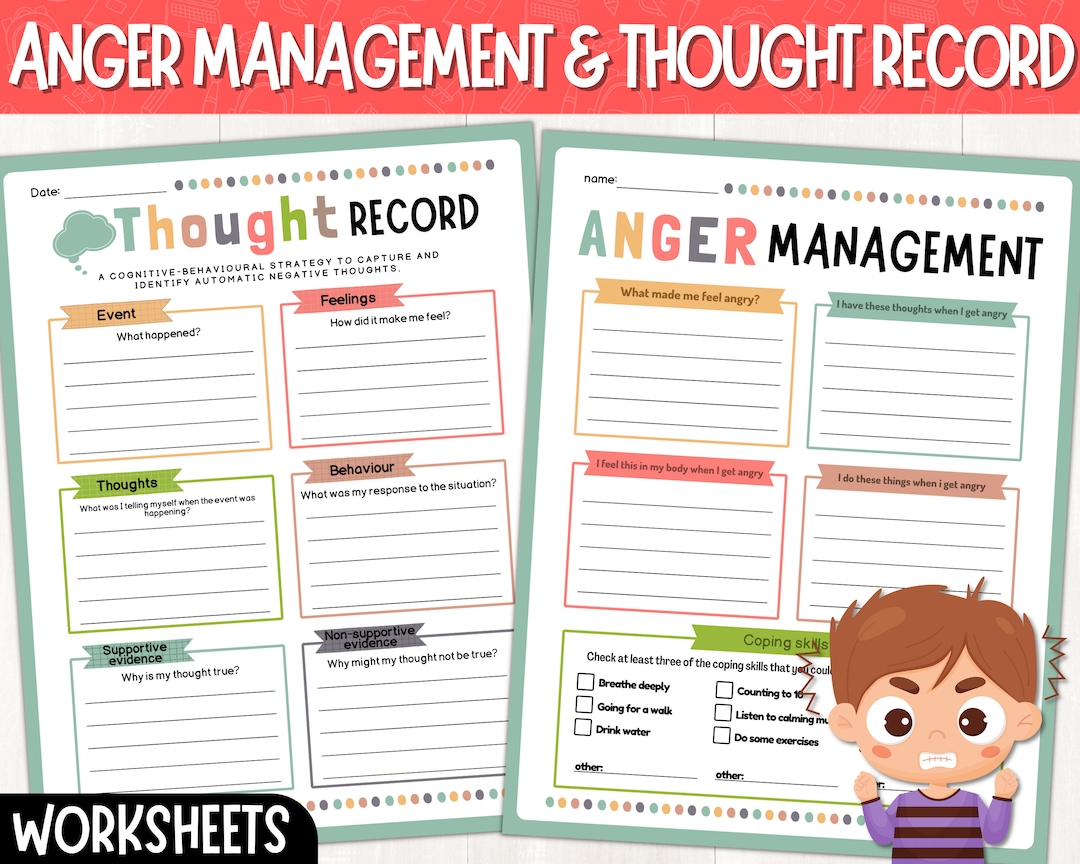 Anger Management Printable Worksheet | Dealing With Anger | Coping With ...