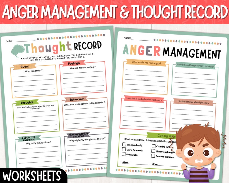Anger Management Printable Worksheet Dealing With Anger Coping With ...
