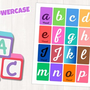Cursive Moveable Alphabet Cards: Uppercase & Lowercase Letters ...