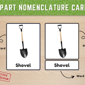 Printable Gardening Tools Flashcards, Garden Tools Montessori 3-parts ...