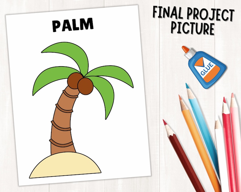 Printable Palm Tree Craft for Kids | Summer Craft Activity | Cut and ...