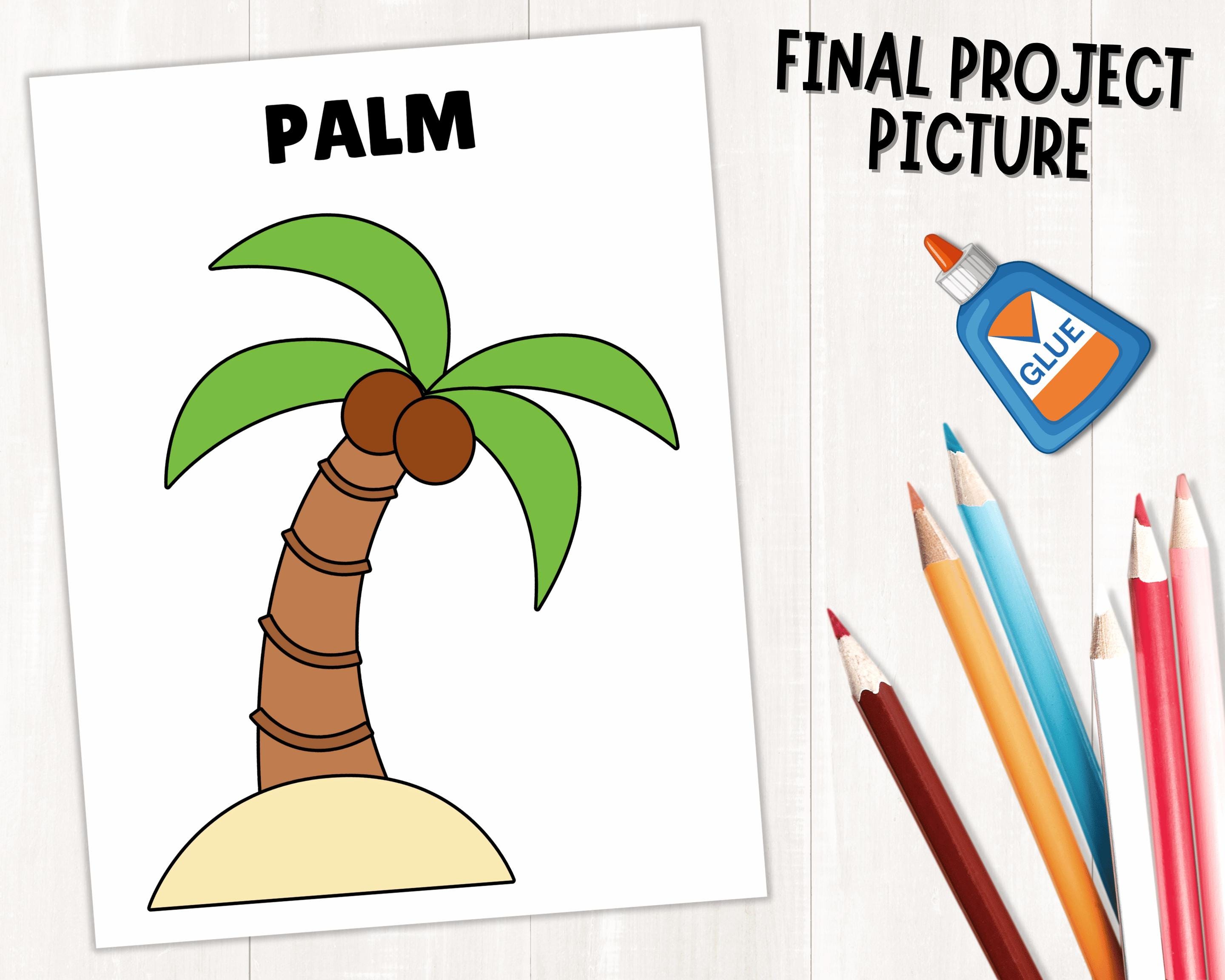 Printable Palm Tree Craft for Kids | Summer Craft Activity | Cut and ...