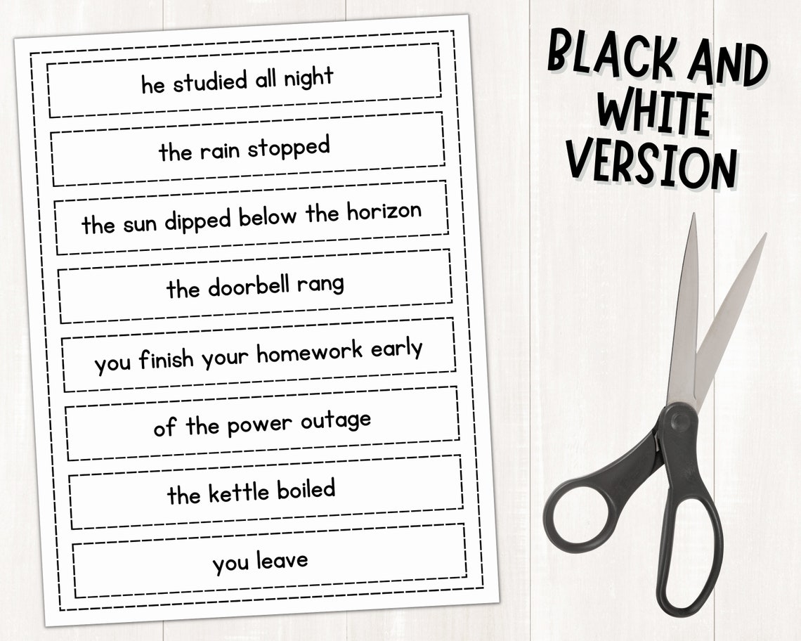 Complex Sentences Hands-on Activity | Sentence Building Activity ...