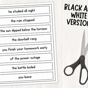 Complex Sentences Hands-on Activity | Sentence Building Activity ...