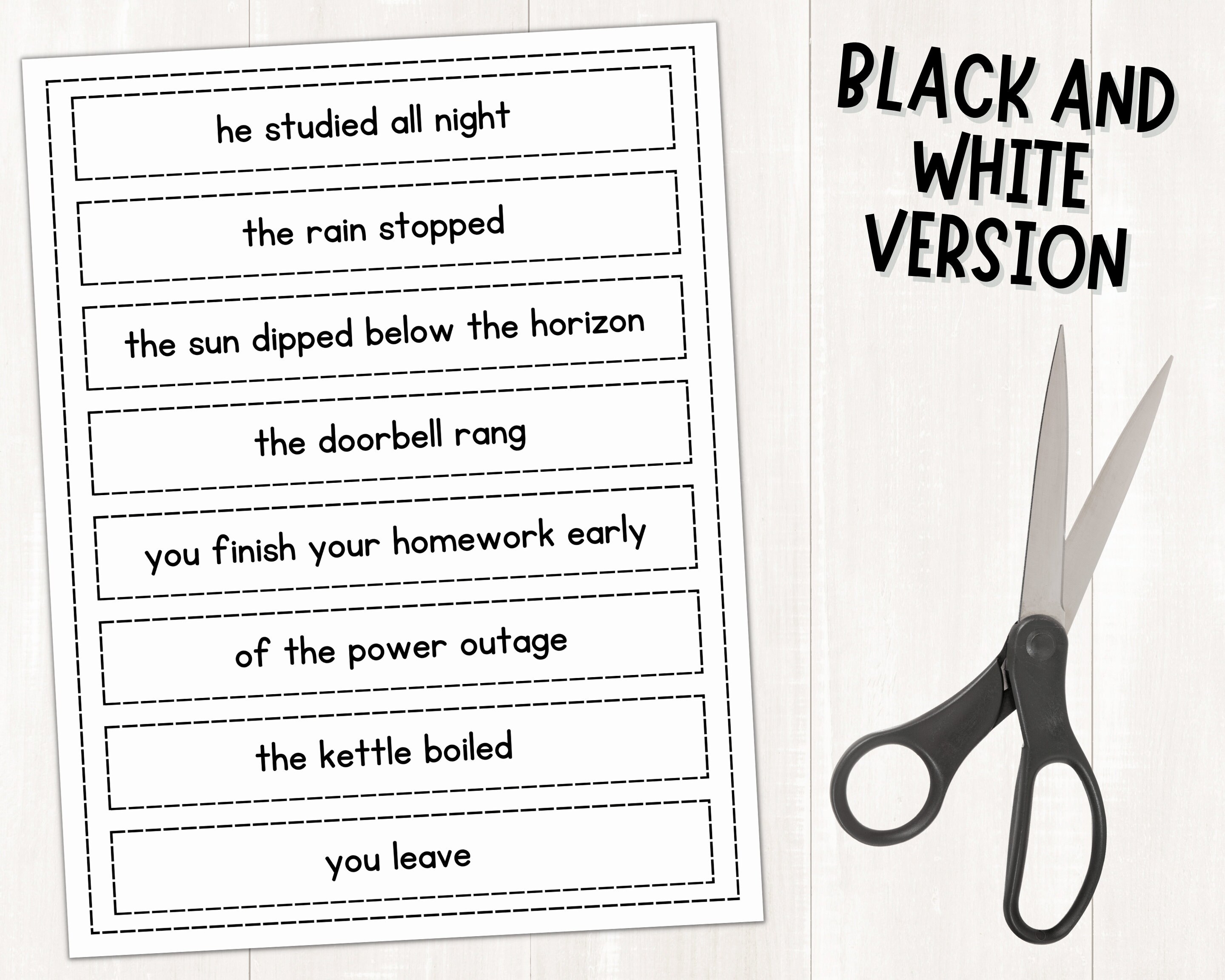 Complex Sentences Hands-on Activity Sentence Building Activity Sentence ...