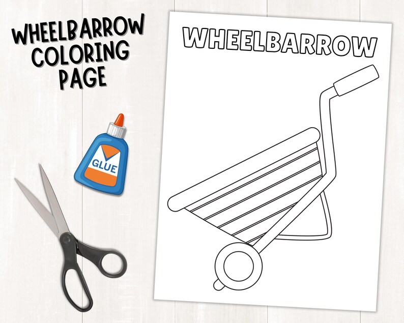 Printable Wheelbarrow Craft for Kids | Garden Spring Activity | Cut and ...