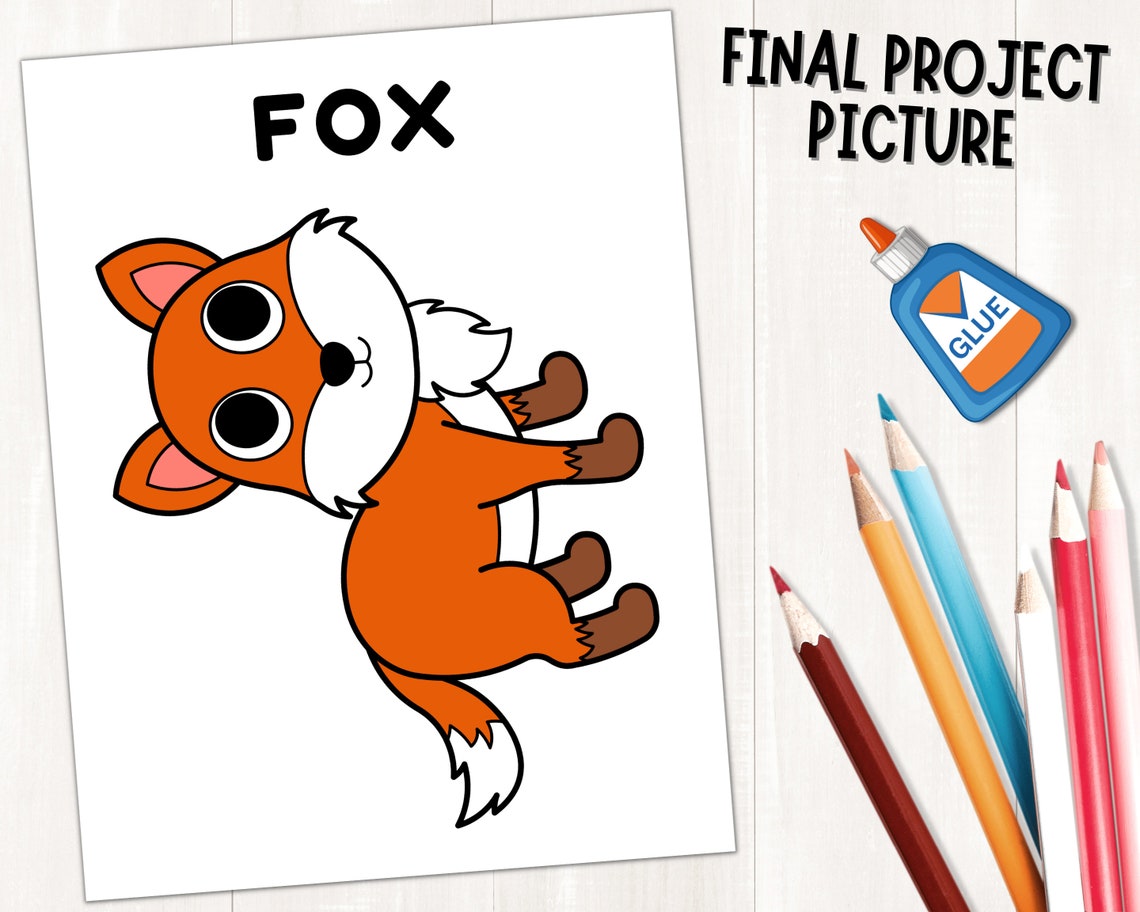 Printable Fox Craft Template for Kids Forest Animal Crafts Build a Fox ...