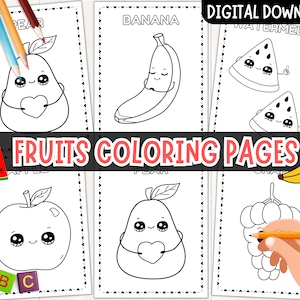 Printable Fun Fruits Coloring Pages for Kids, Summer Coloring Sheets ...
