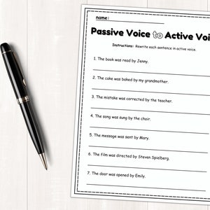 Active and Passive Voice Worksheets | Grammar Activity | Exercises ...