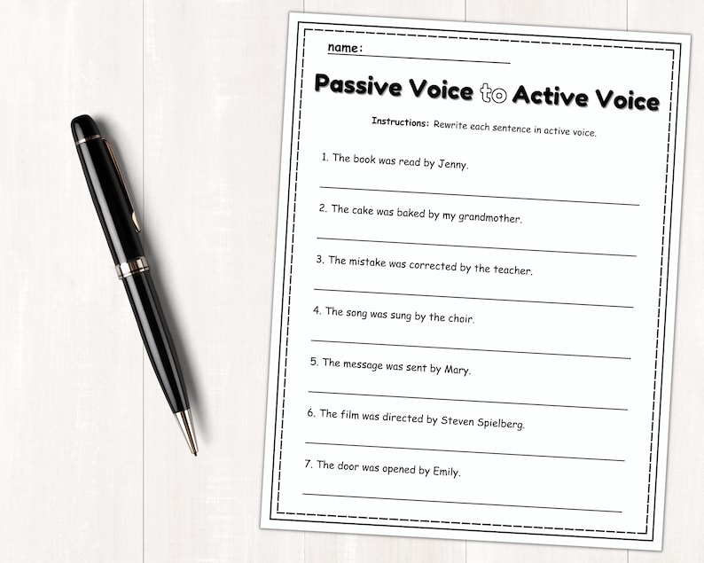 Active and Passive Voice Worksheets | Grammar Activity | Exercises ...