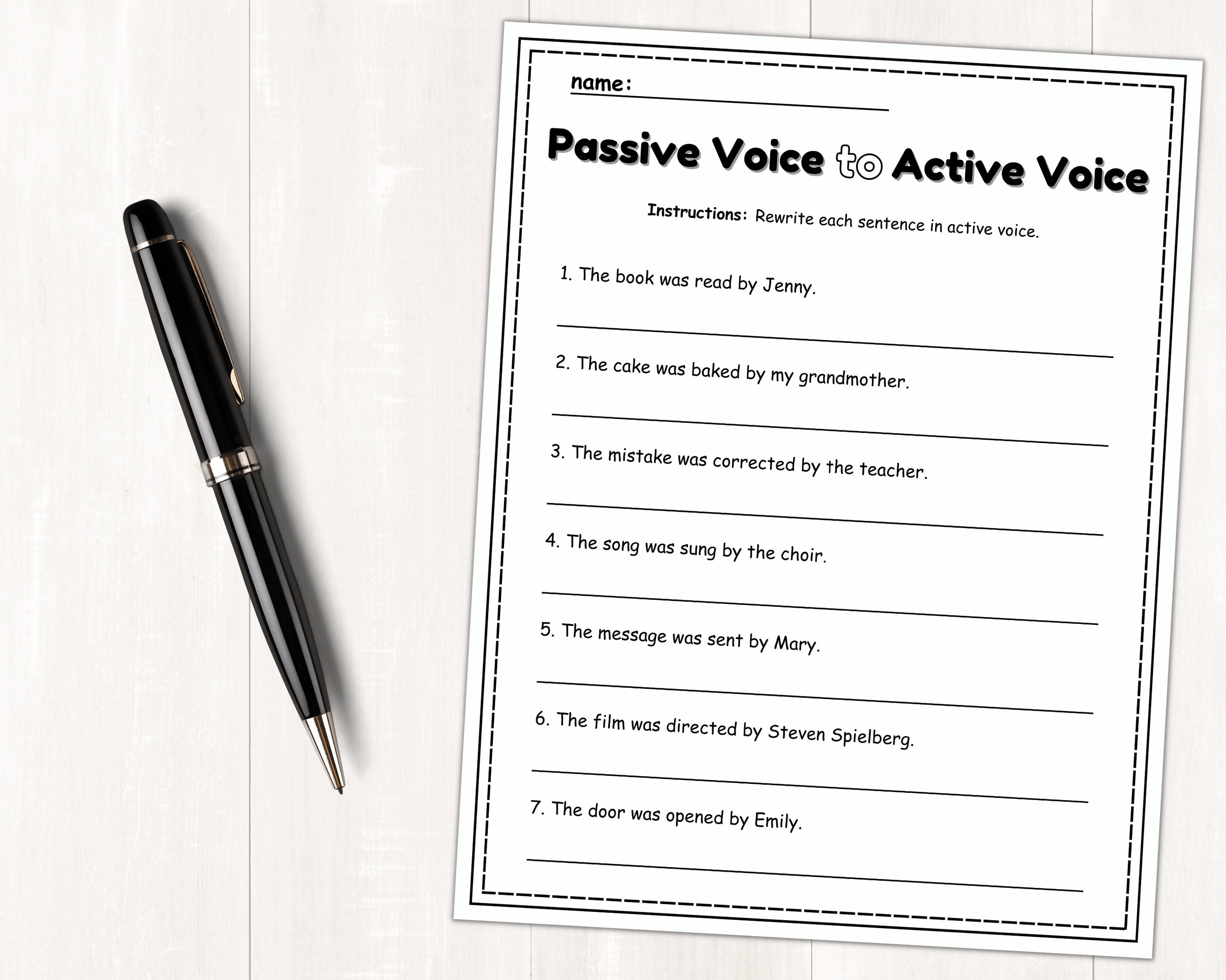 Active and Passive Voice Worksheets | Grammar Activity | Exercises ...